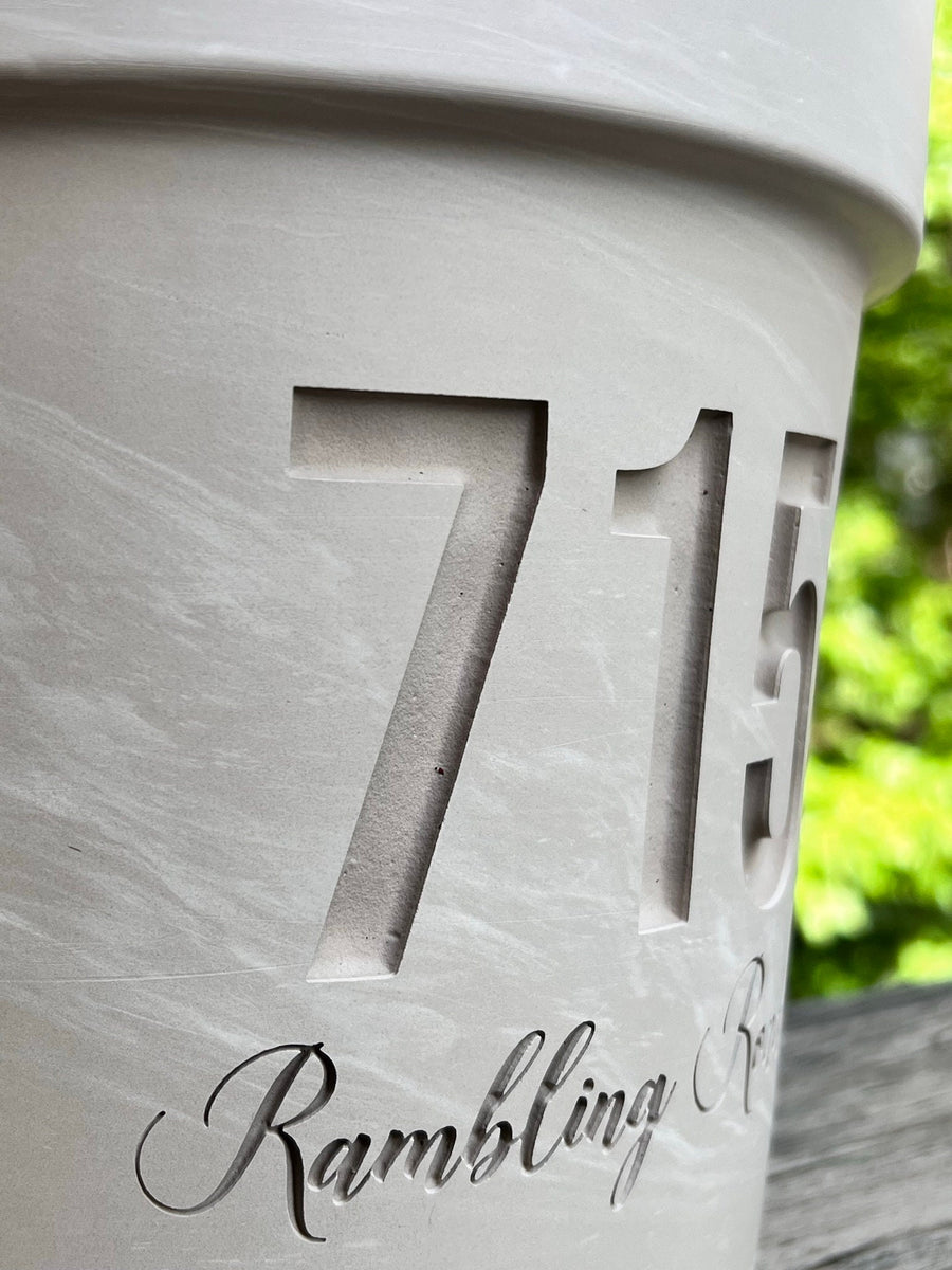 New Home Street Address Deep Etched | Custom Carved Flower Pot ...